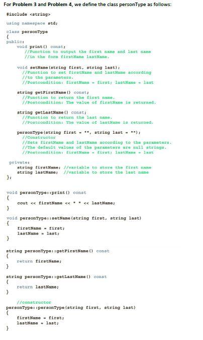 Solved For Problem 3 and Problem 4 we define the class | Chegg.com