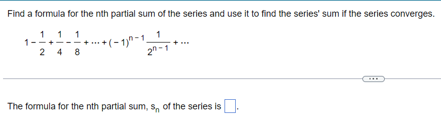 Solved Find a formula for the nth partial sum of the series | Chegg.com
