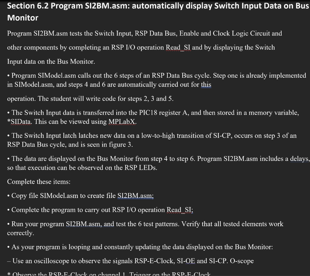 Solved Section 6.2 Program SI2BM.asm: automatically display | Chegg.com