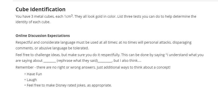 Cube IdentificationYou have 3 ﻿metal cubes, each | Chegg.com