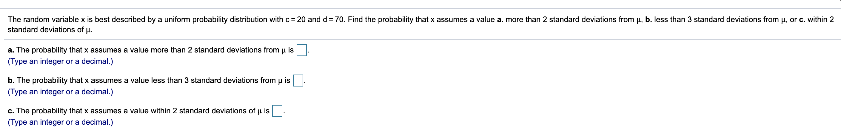 Solved The random variable x is best described by a uniform | Chegg.com
