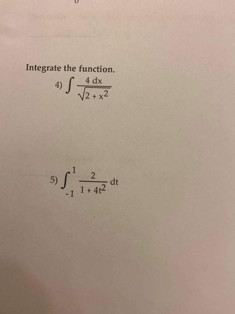 Solved Integrate the function. | Chegg.com