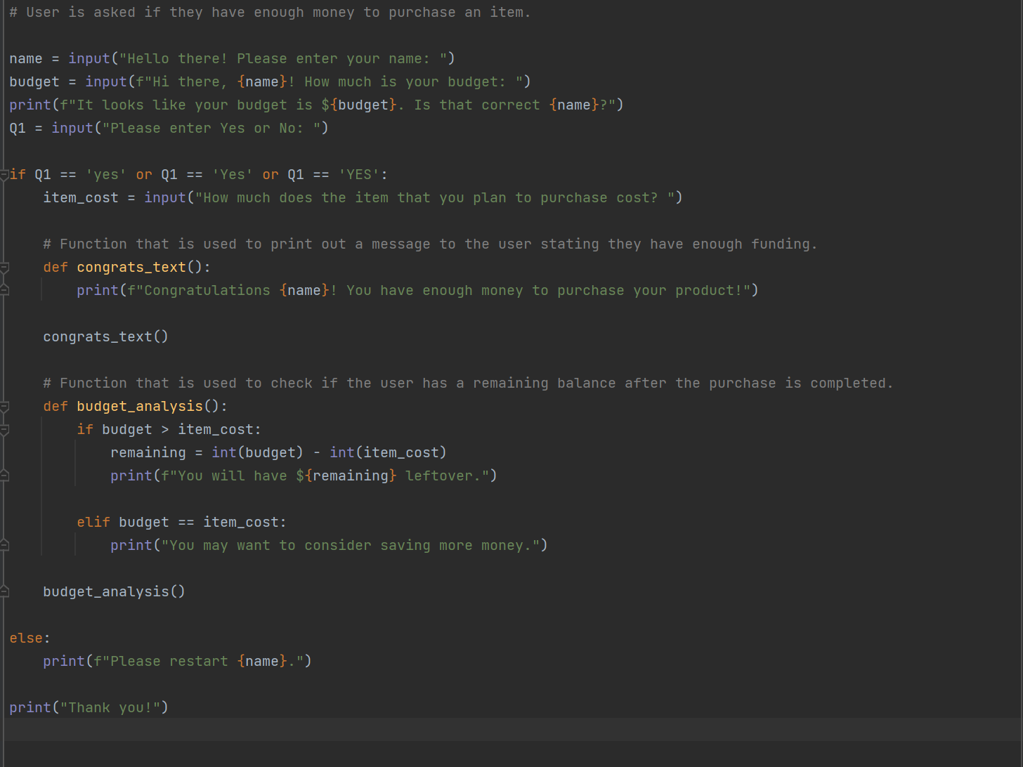 Solved Turn this code into an HTML file. # User is asked if | Chegg.com
