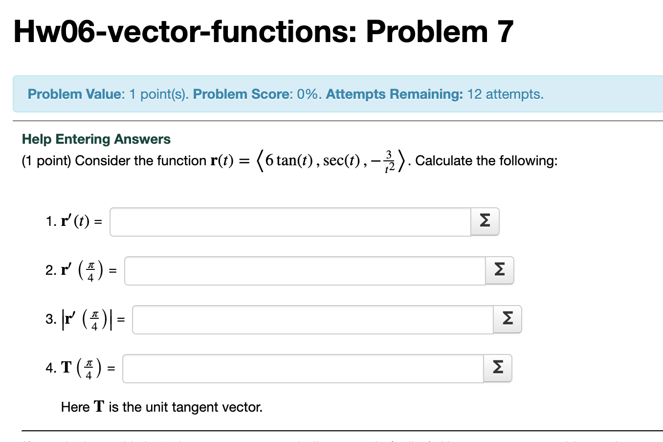 Solved Hw06-vector-functions: Problem 7 Problem Value: 1 | Chegg.com