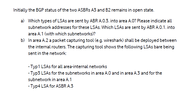 Solved Routing Exercises Task 1: Two Autonomous Systems run | Chegg.com