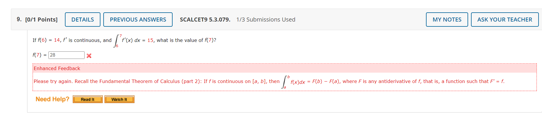 Solved 9. [0/1 Points] DETAILS PREVIOUS ANSWERS SCALCET9 | Chegg.com