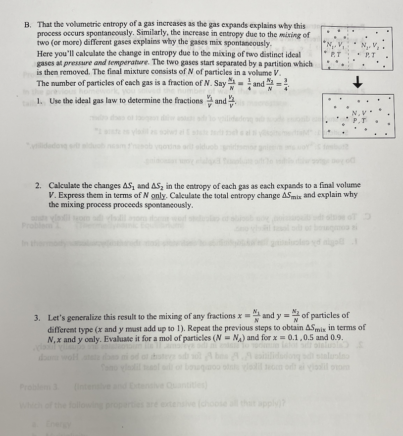 Solved B. That the volumetric entropy of a gas increases as | Chegg.com