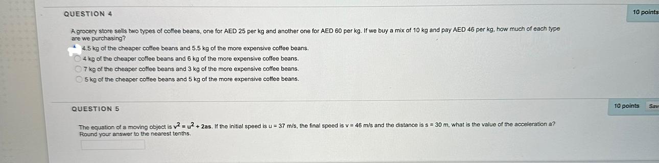 Solved A grocery store sells two types of coffee beans, one | Chegg.com