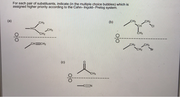 Solved For each pair of substituents, indicate (in the | Chegg.com