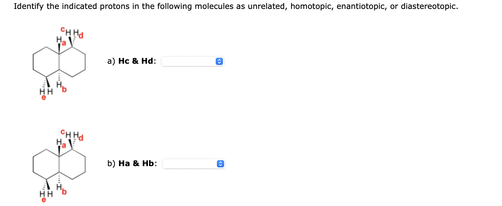 Solved Identify the indicated protons in the following | Chegg.com