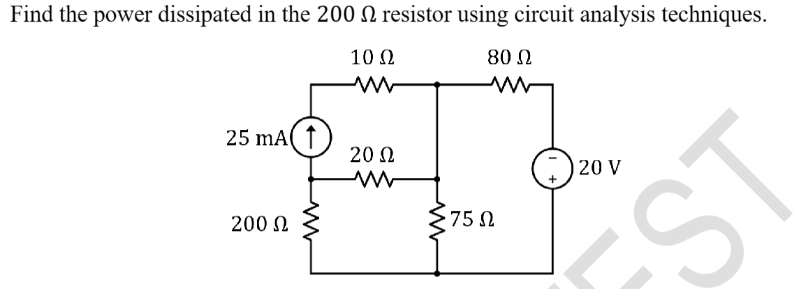 Solved Find the power dissipated in the 200Ω resistor using | Chegg.com