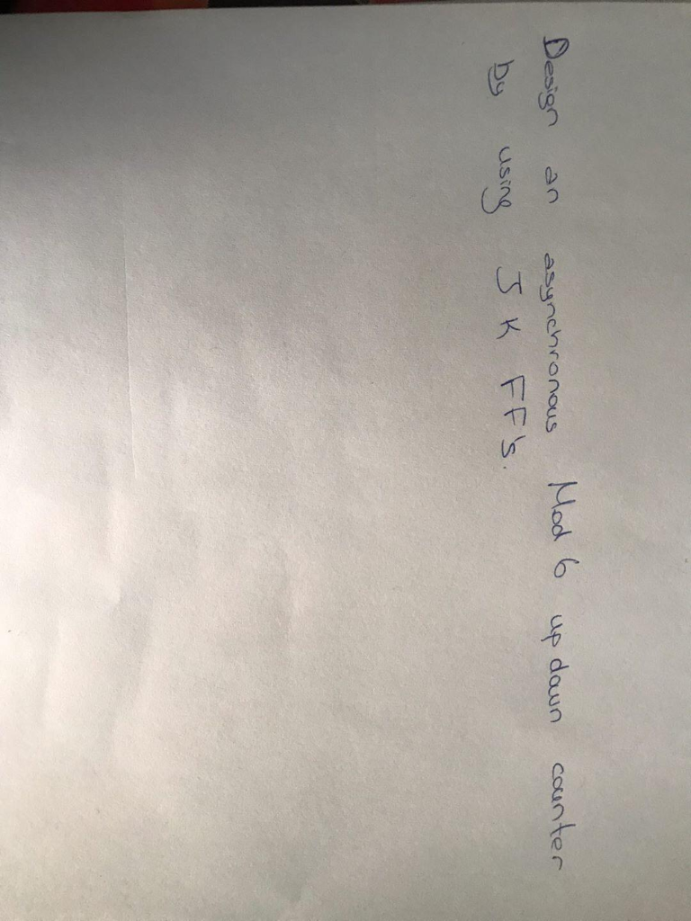 Solved Design Mod 6 up down counter asynchronous JK FF's. | Chegg.com