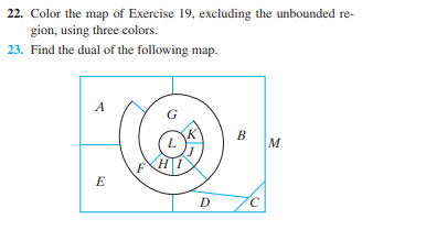 Solved B с А D H F E G 22. Color the map of Exercise 19, | Chegg.com