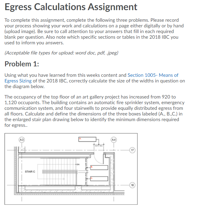 Solved Egress Calculations Assignment To complete this | Chegg.com
