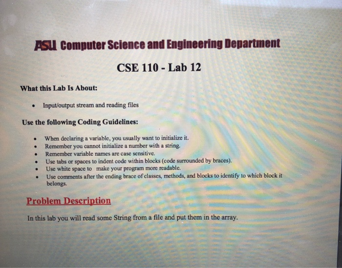 Solved ASU Computer Science and Engineering Department CSE | Chegg.com