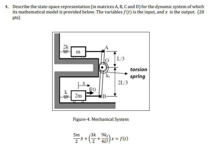 Solved 4. Describe the state-space representation in | Chegg.com