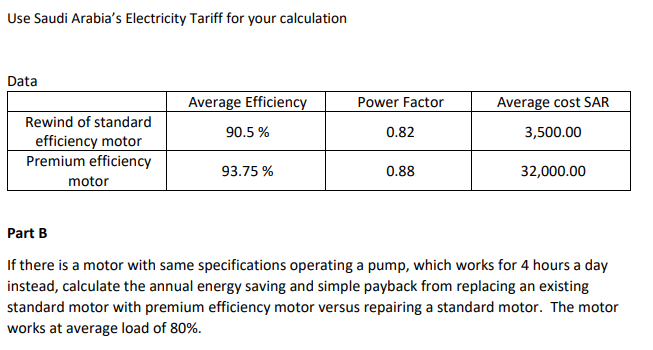 Use Saudi Arabia's Electricity Tariff for your | Chegg.com