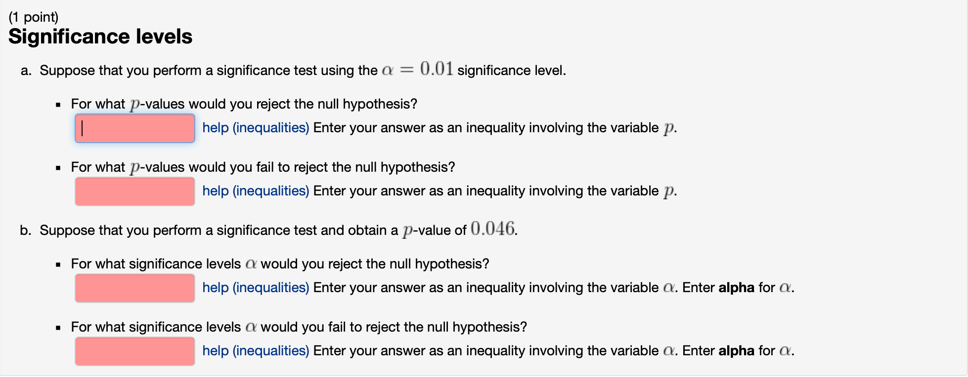 Solved Significance levels Suppose that you perform a | Chegg.com