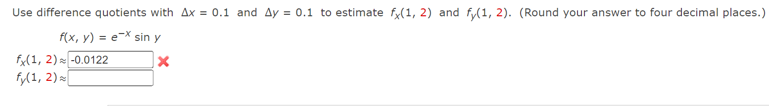 Solved Use difference quotients with Δx=0.1 and Δy=0.1 to | Chegg.com