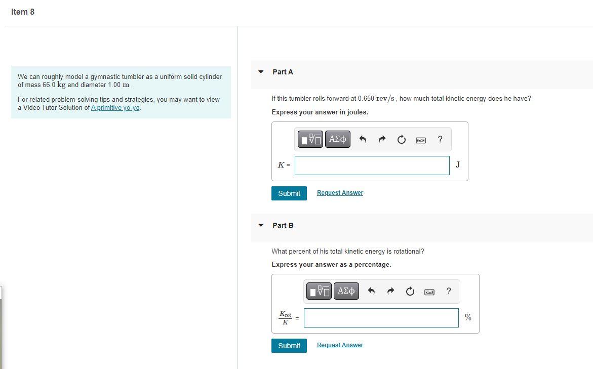 Solved We can roughly model a gymnastic tumbler as a uniform | Chegg.com