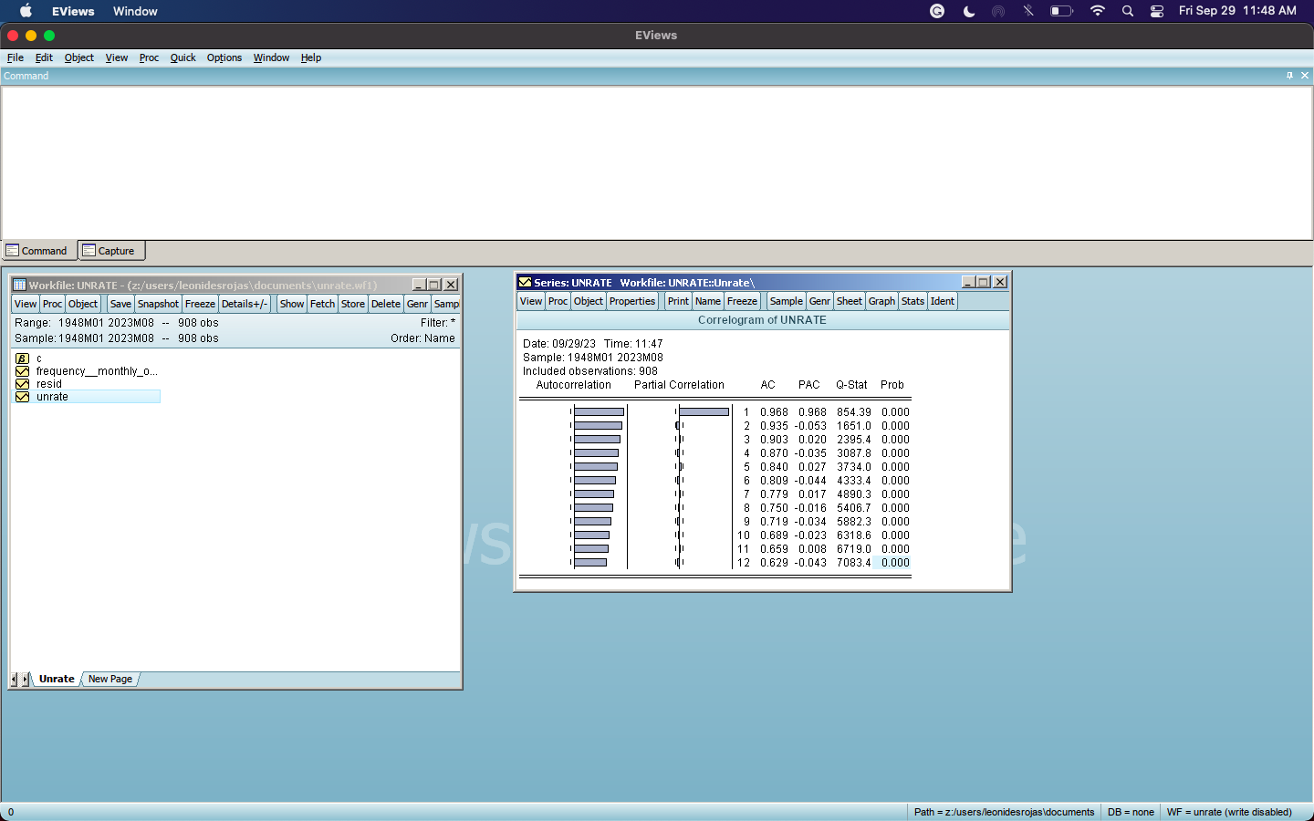 Interpret what the 4th row in the Q-stat column | Chegg.com