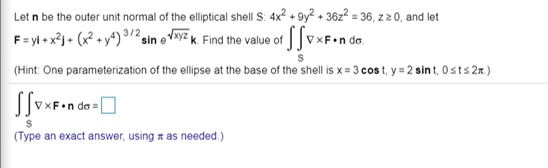 Solved Let N Be The Outer Unit Normal Of The Elliptical