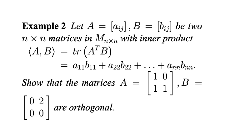 Solved Example 2 Let A [a], B [bi] be two nx n matrices in | Chegg.com