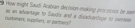 Solved How might Saudi Arabian decision-making processes be | Chegg.com