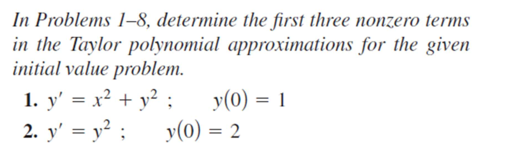 Solved In Problems 1-8, determine the first three nonzero | Chegg.com