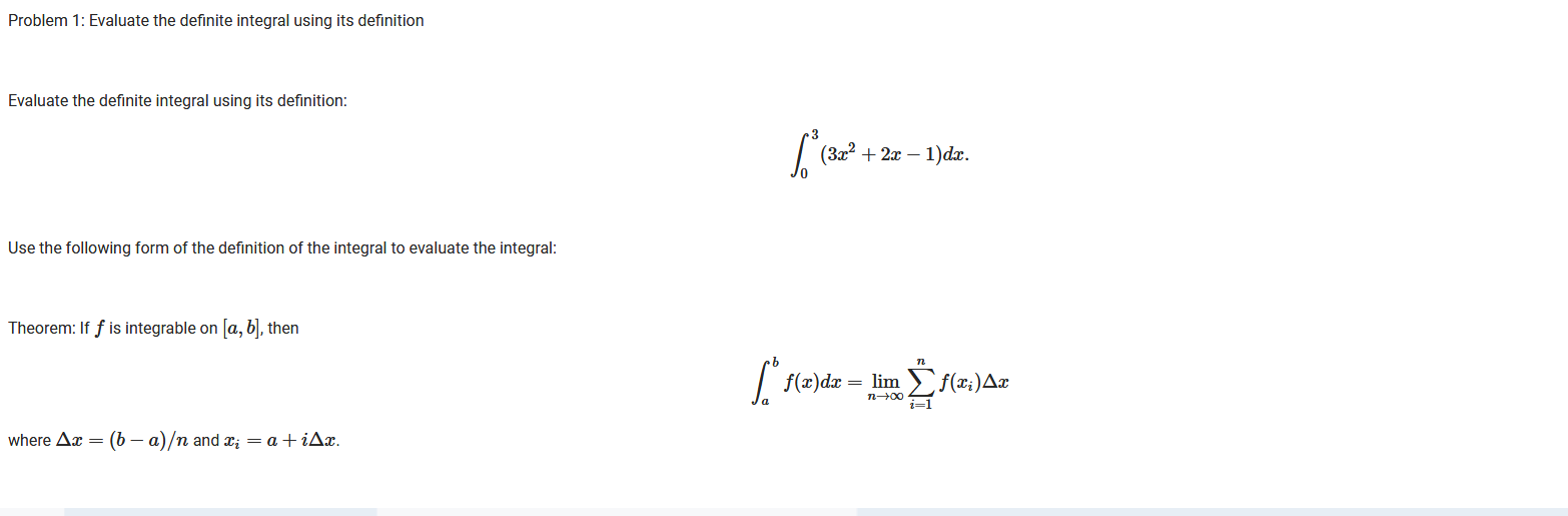 Solved Problem 1: Evaluate the definite integral using its | Chegg.com