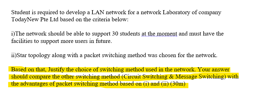 Solved What is the Advantages of Packet Switching compared | Chegg.com