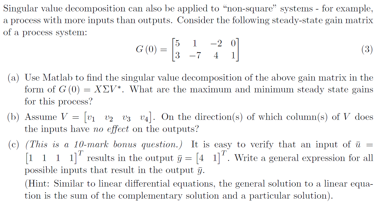 Singular value decomposition can also be applied to | Chegg.com