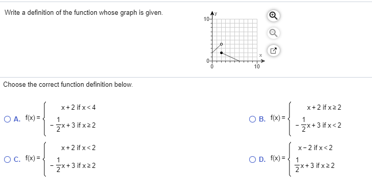 Solved Write a definition of the function whose graph is | Chegg.com