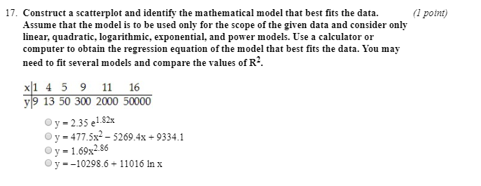 Solved 17. Construct a scatterplot and identify the | Chegg.com