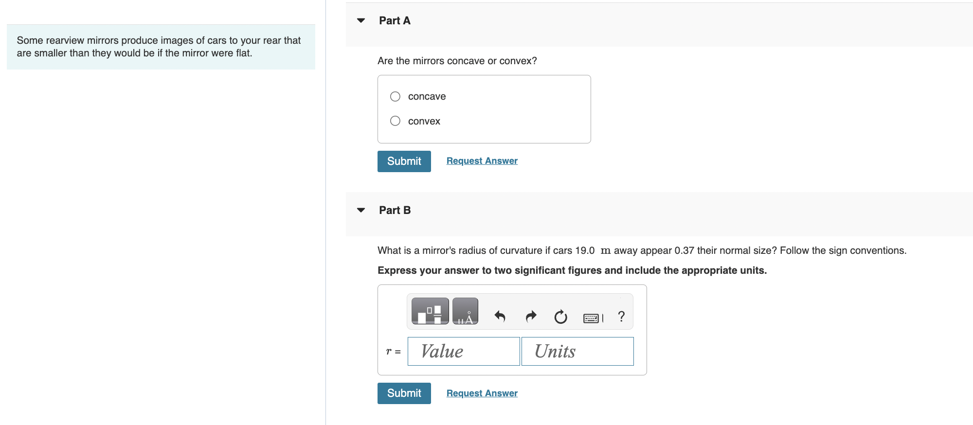 Solved Some rearview mirrors produce images of cars to your | Chegg.com