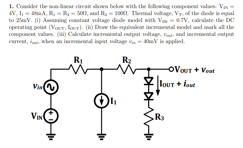 Solved Consider the non-linear circuit shown below with the | Chegg.com