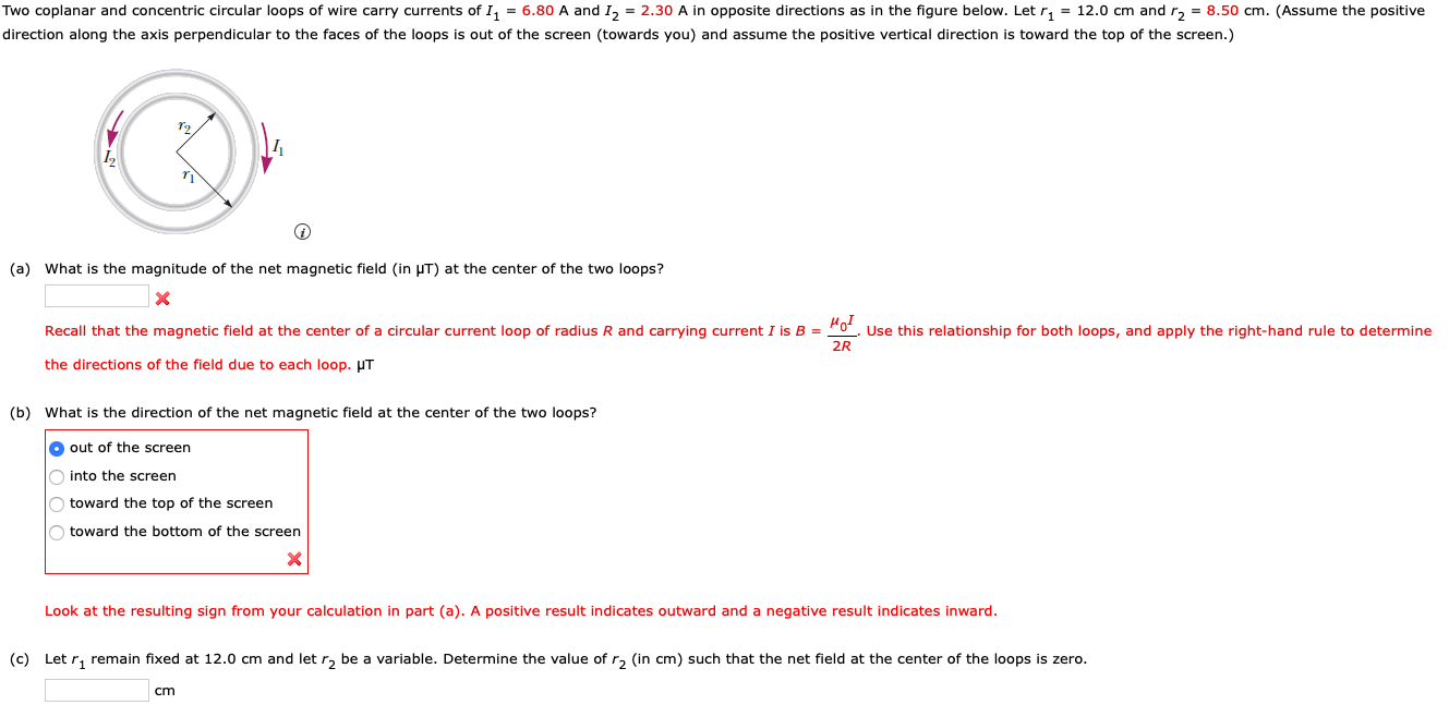 Solved Two coplanar and concentric circular loops of wire | Chegg.com