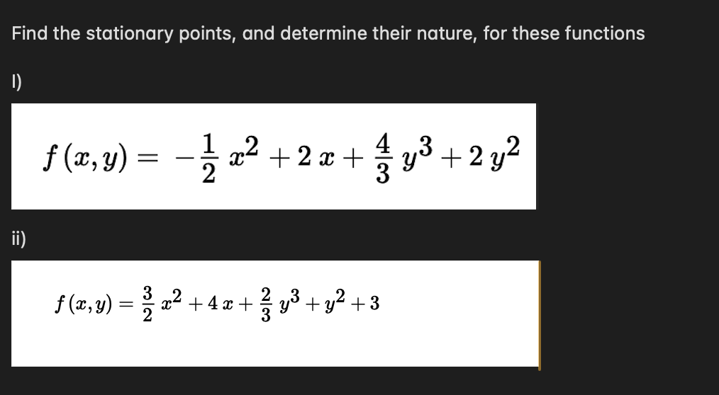 Solved Find the stationary points, and determine their | Chegg.com