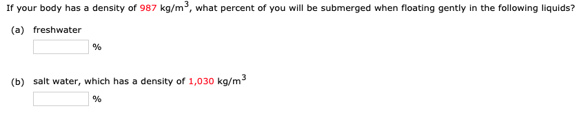 Solved What fraction of ice is submerged when it floats in | Chegg.com