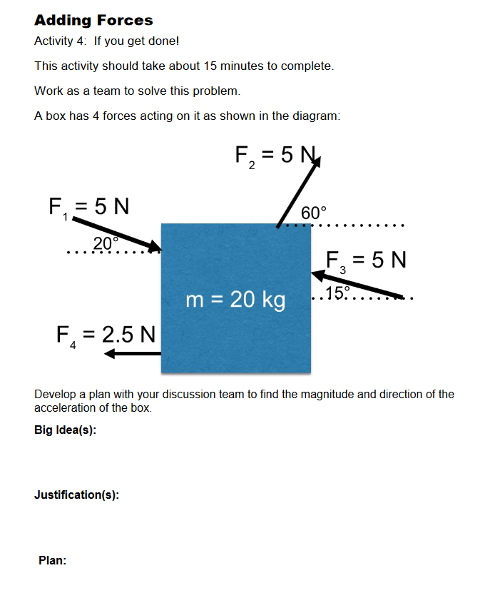 Solved Adding Forces Activity 4: If you get done! This | Chegg.com