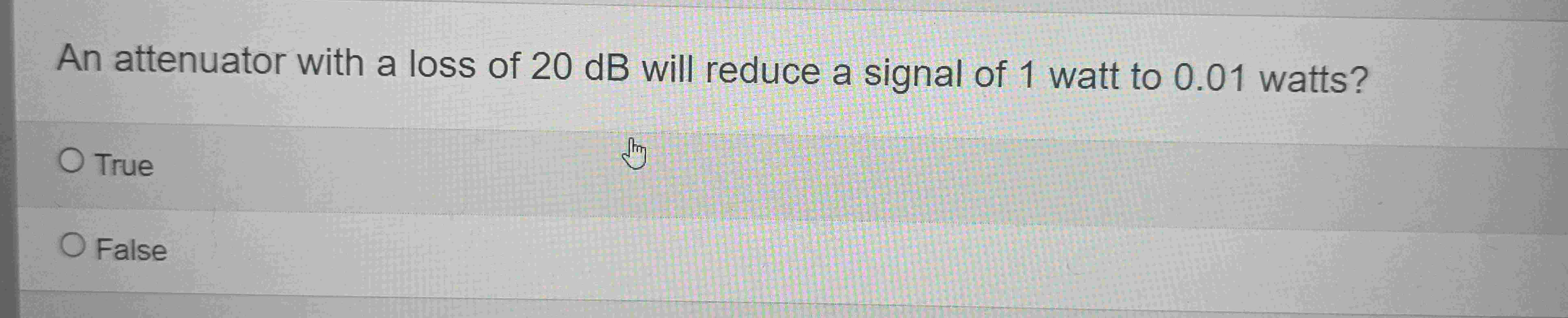 Solved An attenuator with a loss of 20 ﻿dB will reduce a | Chegg.com