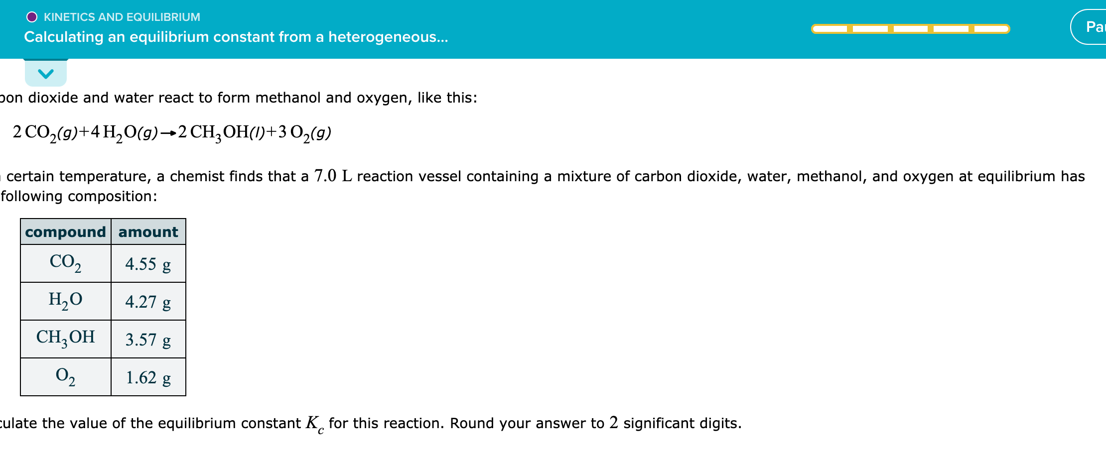 Solved KINETICS AND EQUILIBRIUM Calculating an equilibrium | Chegg.com