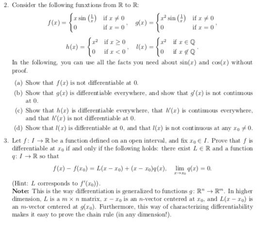 Solved 2. Consider the following funxtions from R to R: 16x) | Chegg.com