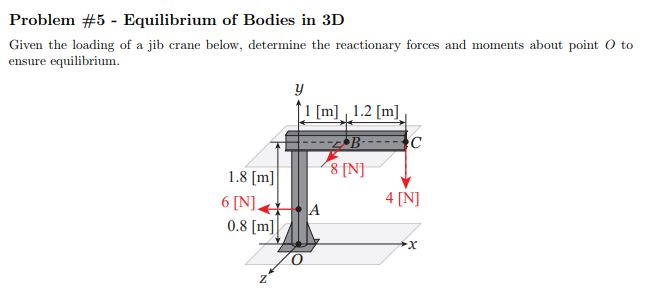Solved Problem #5-Equilibrium of Bodies in 3D Given the | Chegg.com