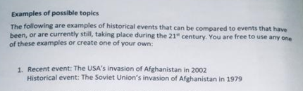 Examples of possible topics The following are | Chegg.com