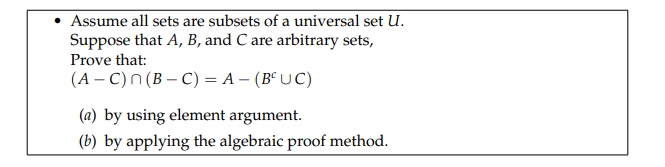 Solved • Assume all sets are subsets of a universal set u. | Chegg.com