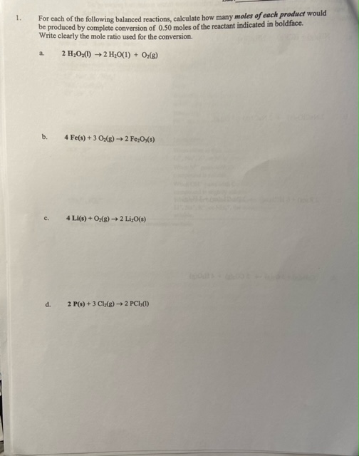 Solved For each of the following balanced reactions, | Chegg.com