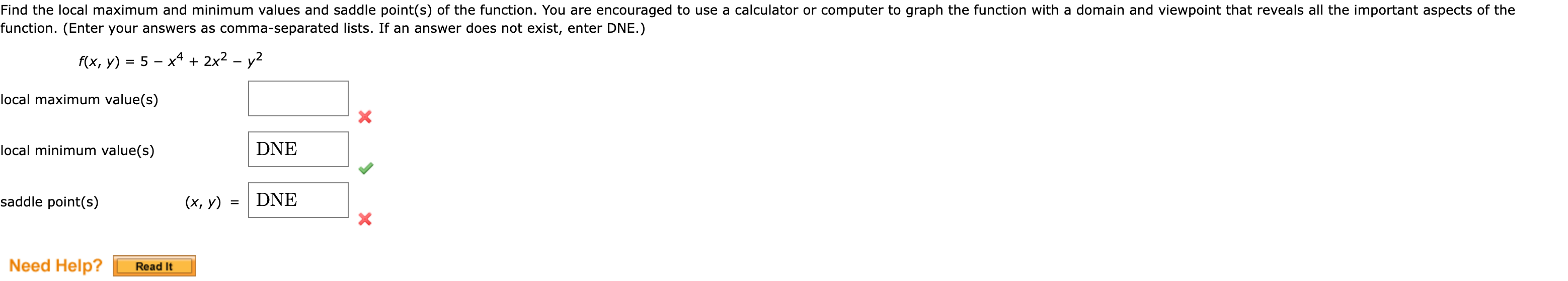 Solved function. (Enter your answers as comma-separated | Chegg.com