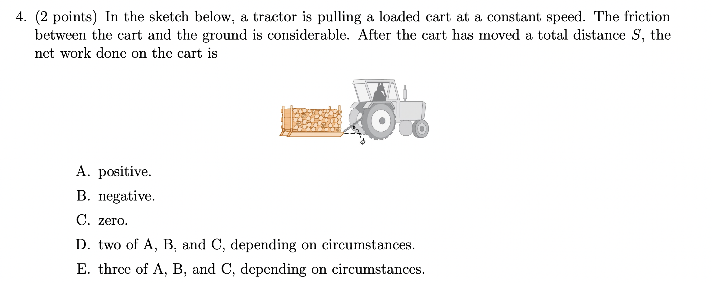 Solved 4. (2 points) In the sketch below, a tractor is | Chegg.com