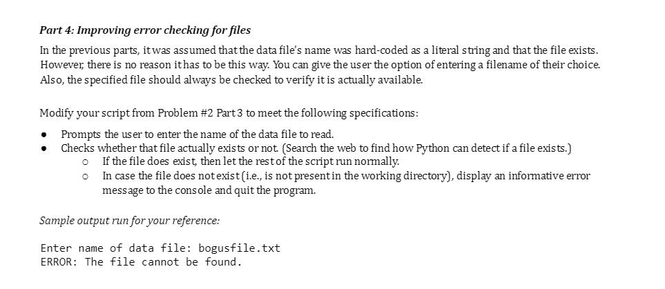 Solved Part 2: Process the data You will now write a Python | Chegg.com